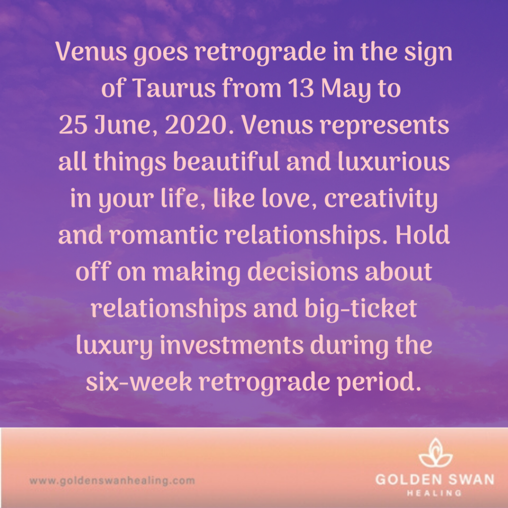 Venus goes retrograde – Golden Swan Healing